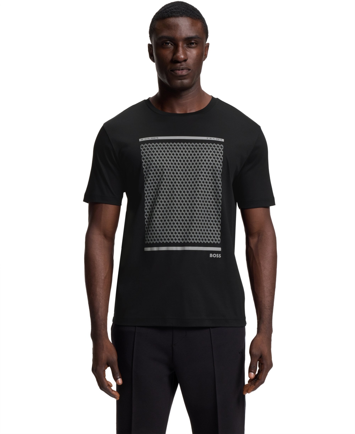 Click here for Boss by Hugo Boss Mens Geometric Artwork Mercerize... prices