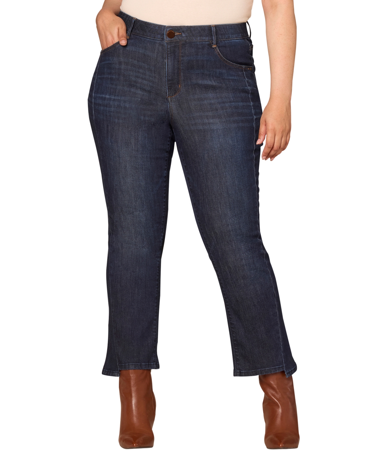 Click here for Democracy Plus Size Sky Rise Boot Jeans - Indigo A... prices