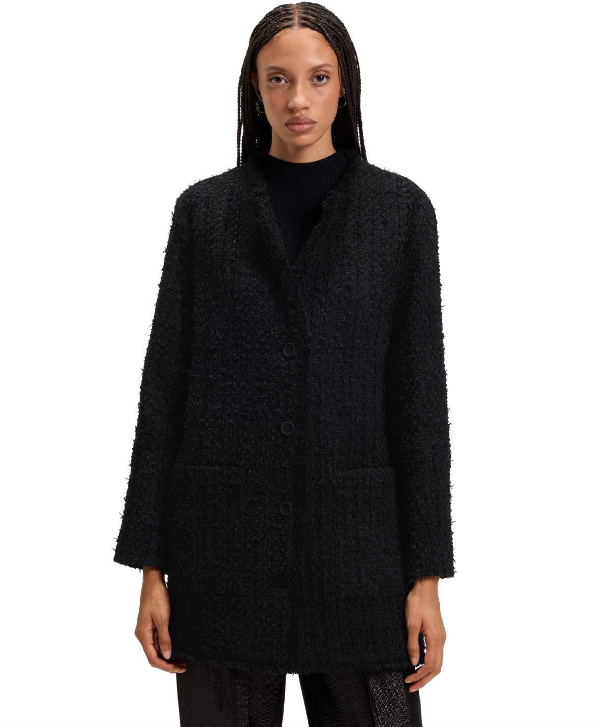 Click here for Boss by Hugo Boss Womens Velvet Tweed Oversized-Fi... prices