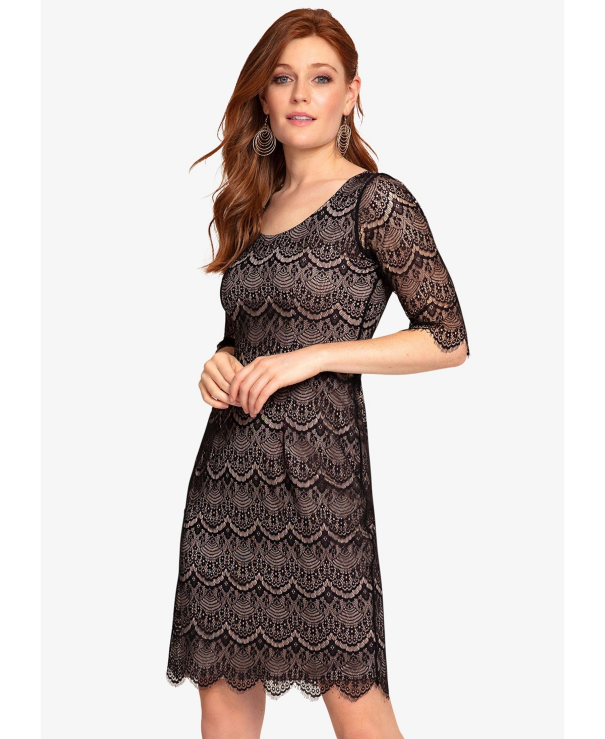 Click here for Alie Street London Womens Maya Lace Dress - Black prices