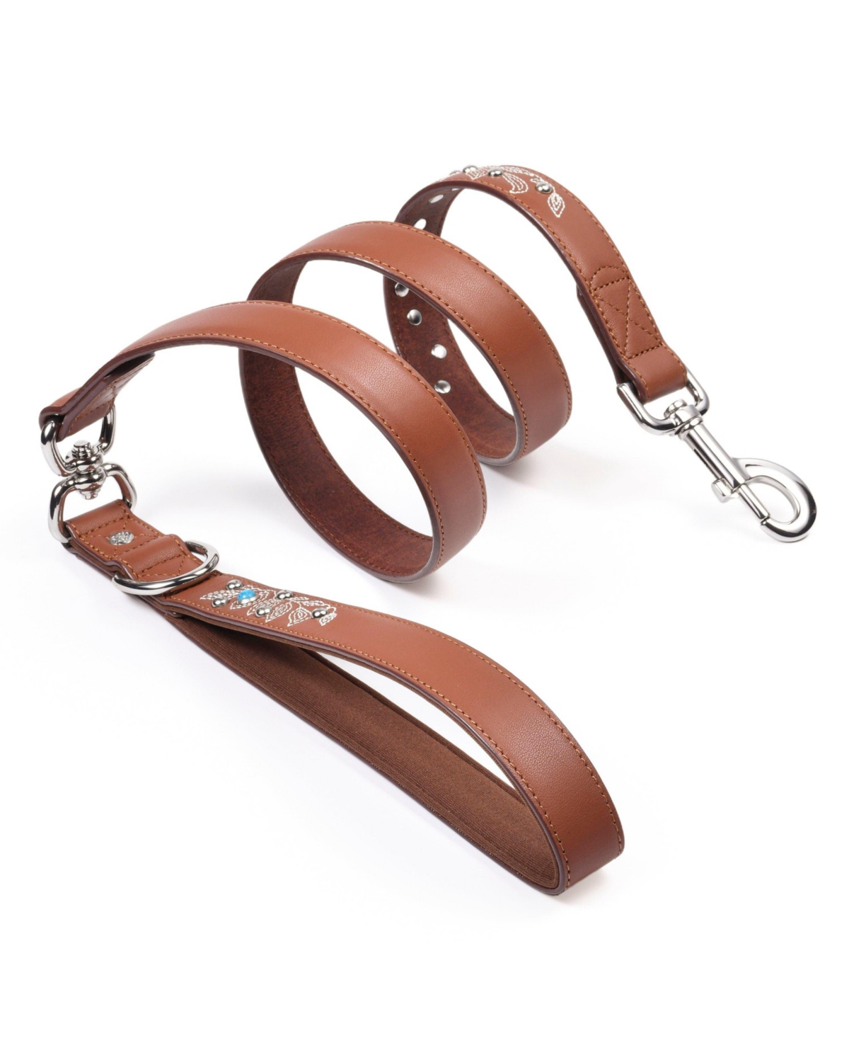 Click here for Blueberry Pet Western Style Full Grain Genuine Lea... prices