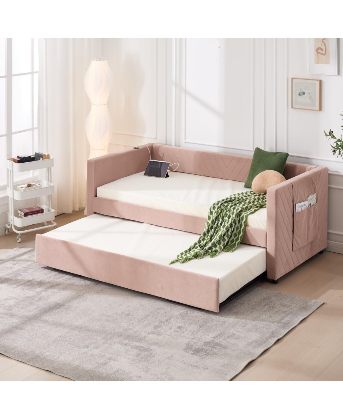 Click here for Streamdale Twin Upholstered Daybed with Trundle  U... prices