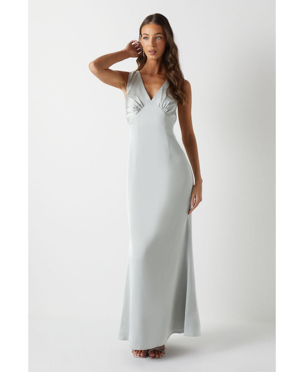 Click here for Coast Womens Bow Back V-Neck Satin Bridesmaid Dres... prices