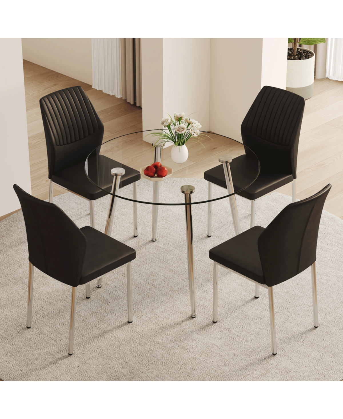 Click here for Streamdale Furniture Glass Dining Table Set with 4... prices
