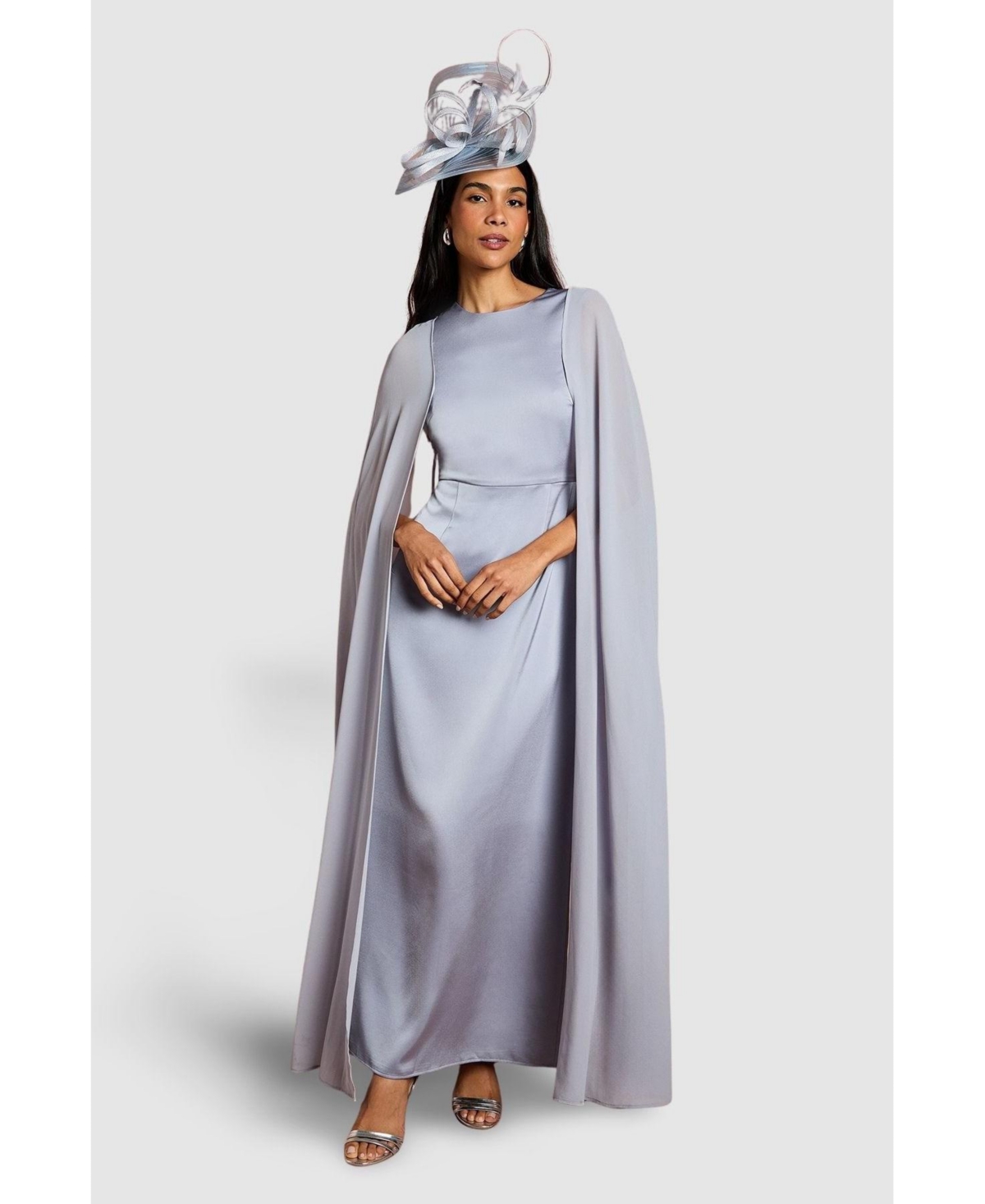 Click here for Coast Womens Sleeveless Cape Maxi Dress - Pale blu... prices