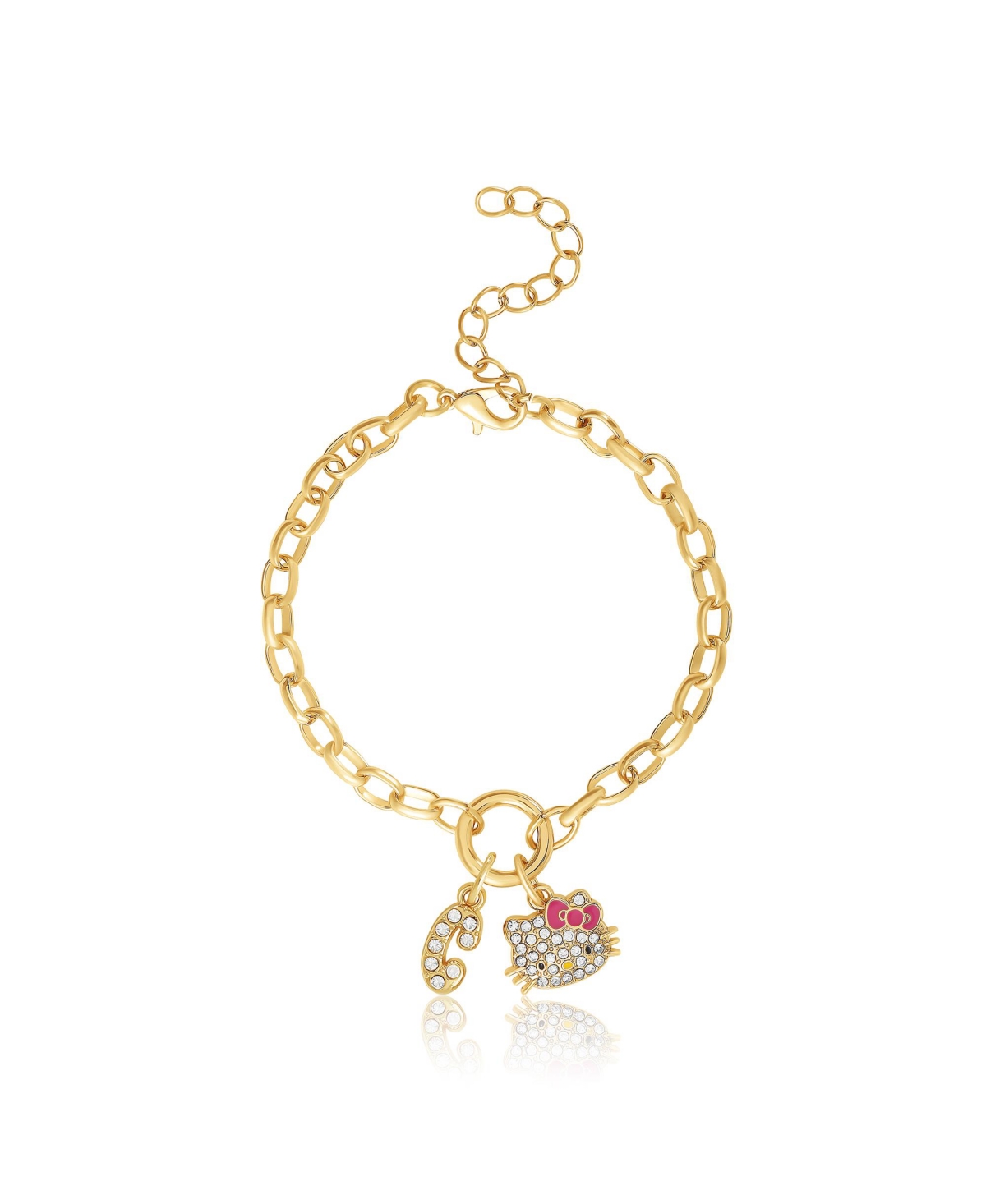 Click here for Hello Kitty Initial Crystal Charm Bracelet  Gold-T... prices