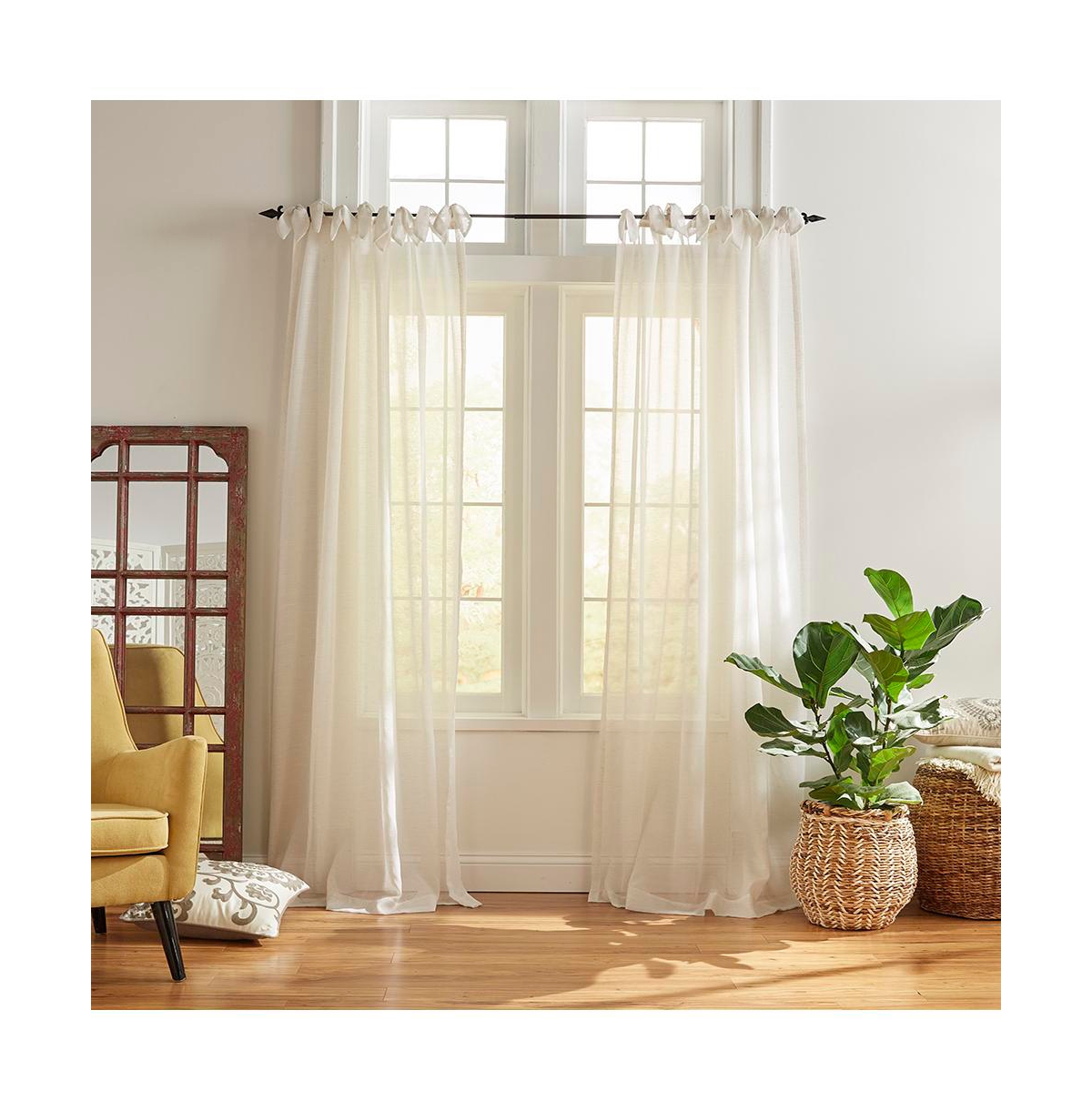Click here for Elrene Home Fashions Vienna Tie-Top Sheer Window C... prices