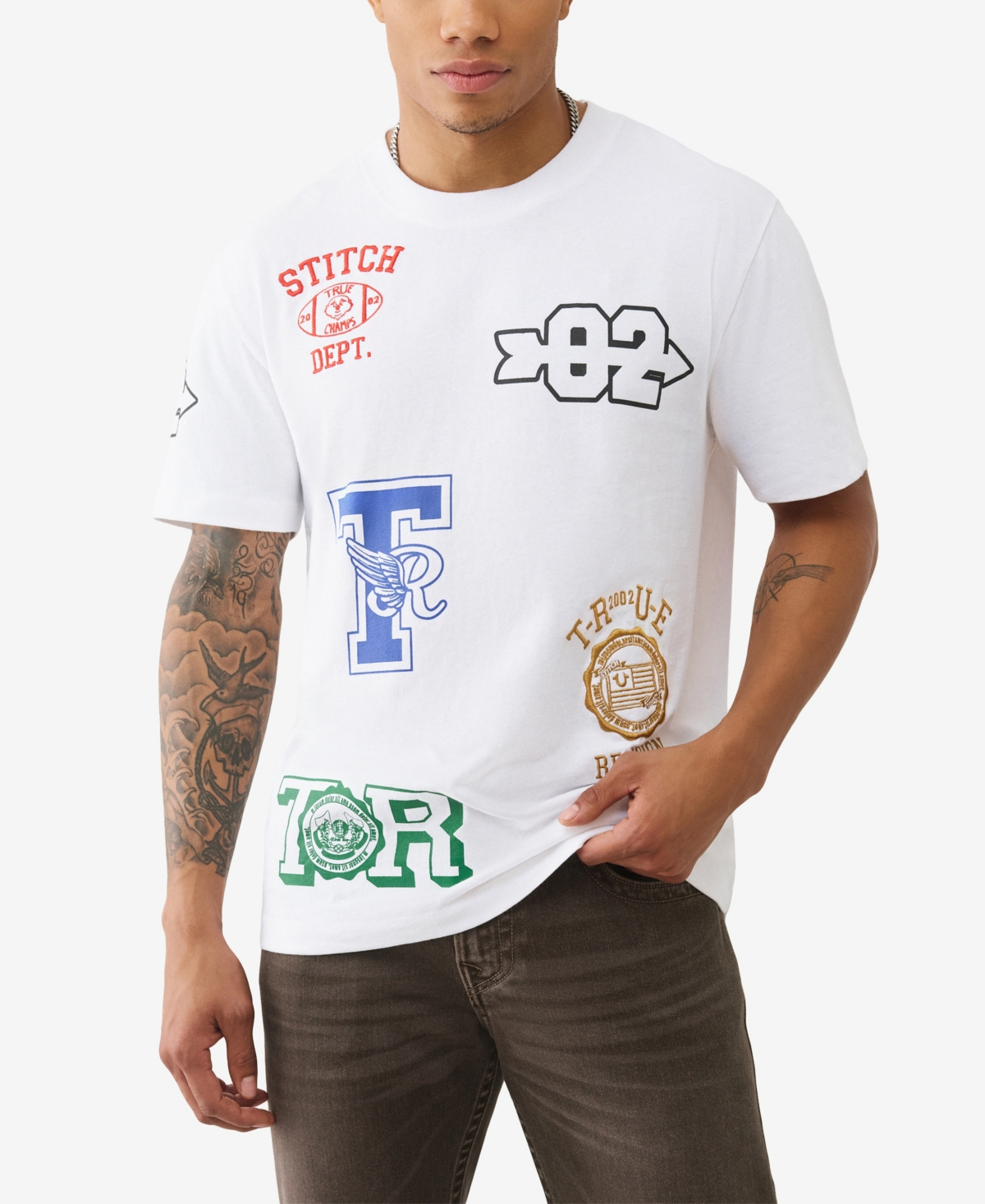 Click here for True Religion Mens Short-Sleeve Embroidery Logo T-... prices