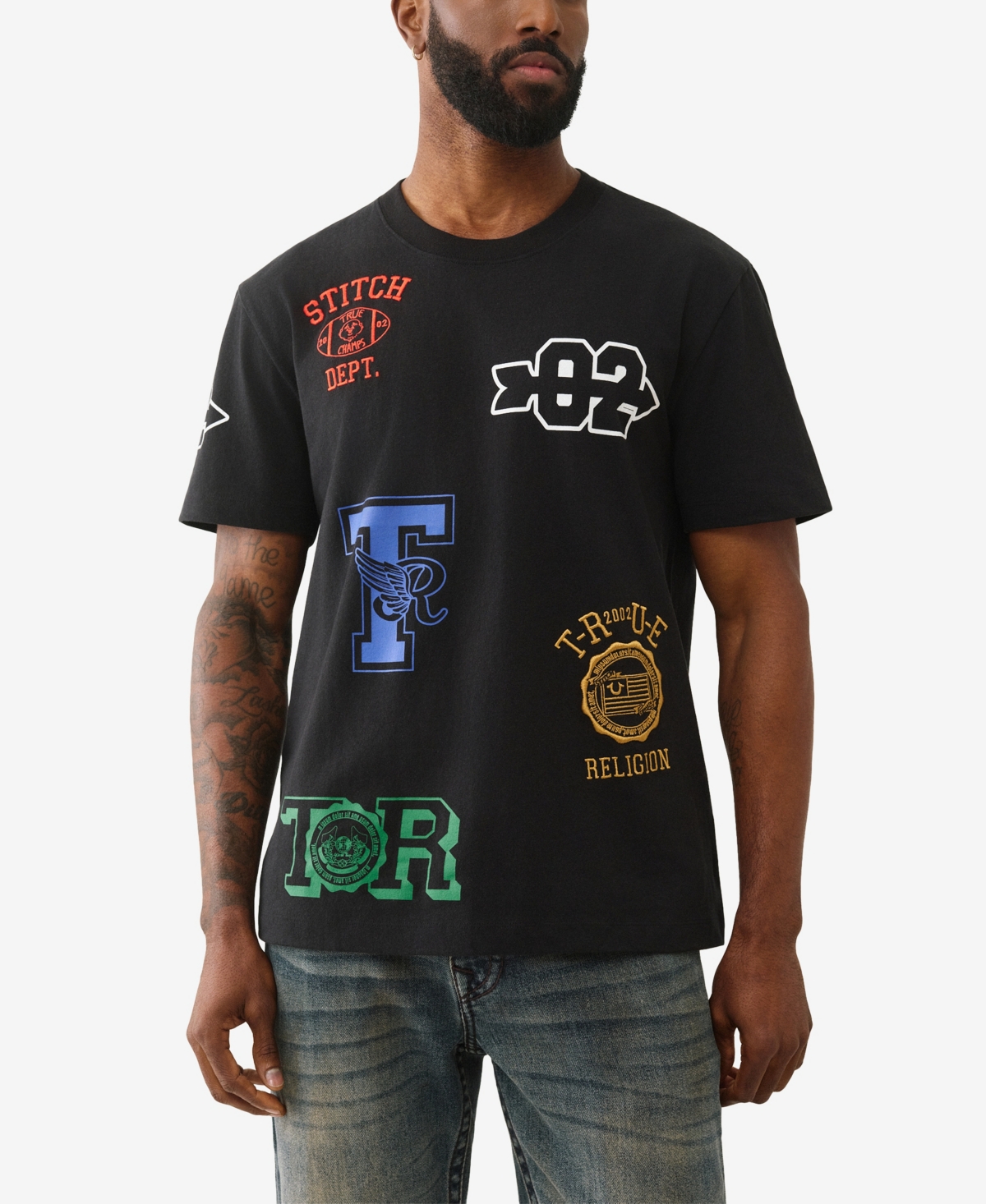 Click here for True Religion Mens Short-Sleeve Embroidery Logo T-... prices