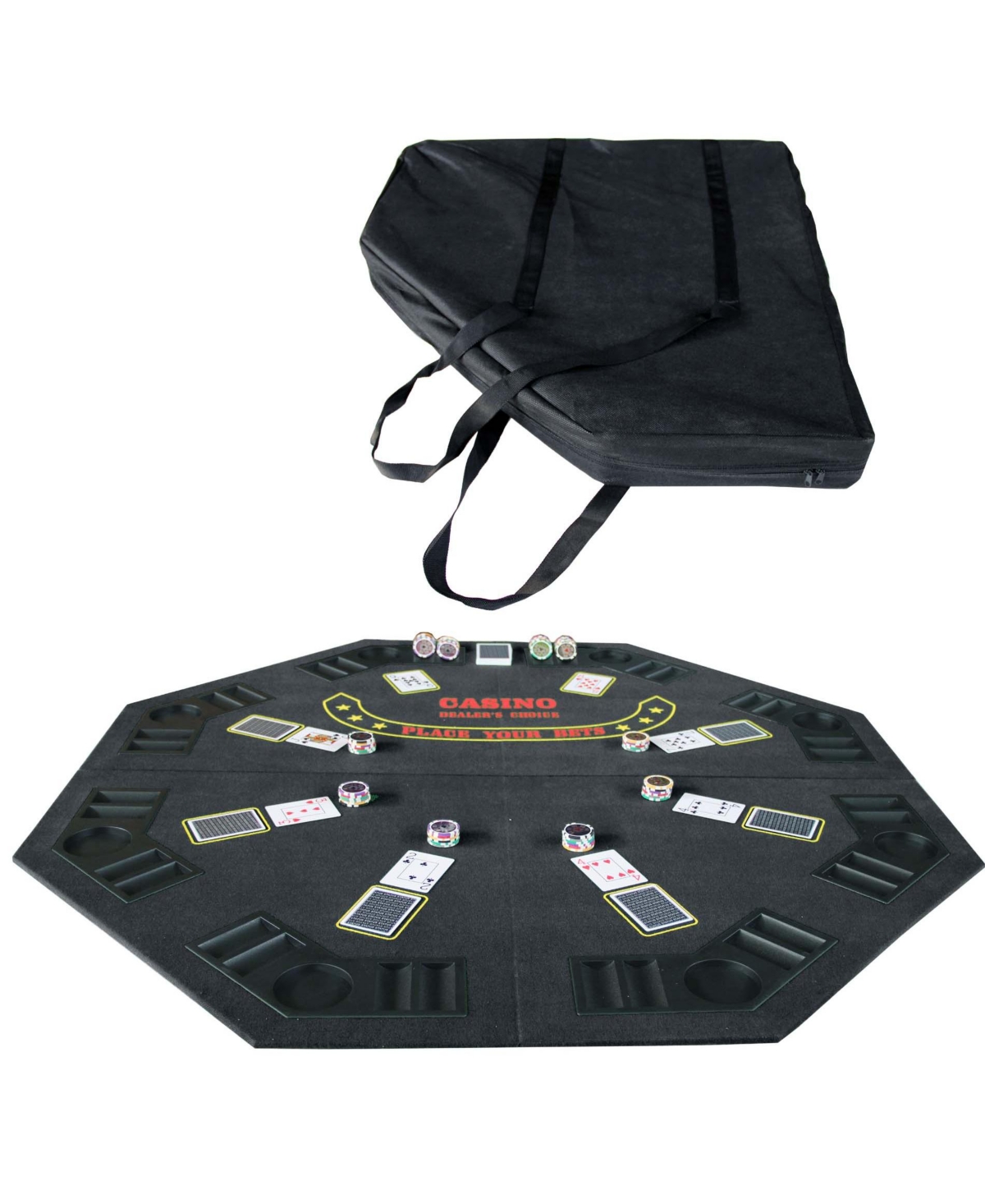 Click here for Flynama Folding Octagon Poker Tabletop with Cup Ho... prices