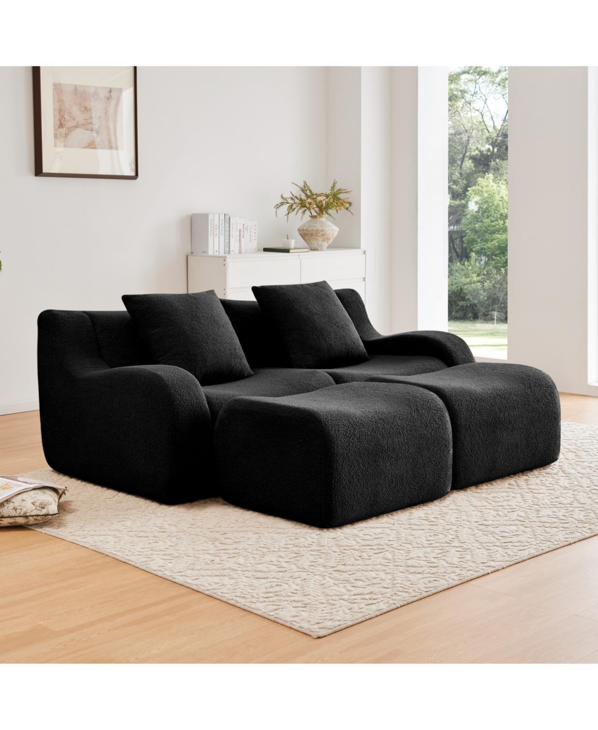 Click here for Streamdale Soft Teddy Fabric Boneless Sofa  Anti-S... prices