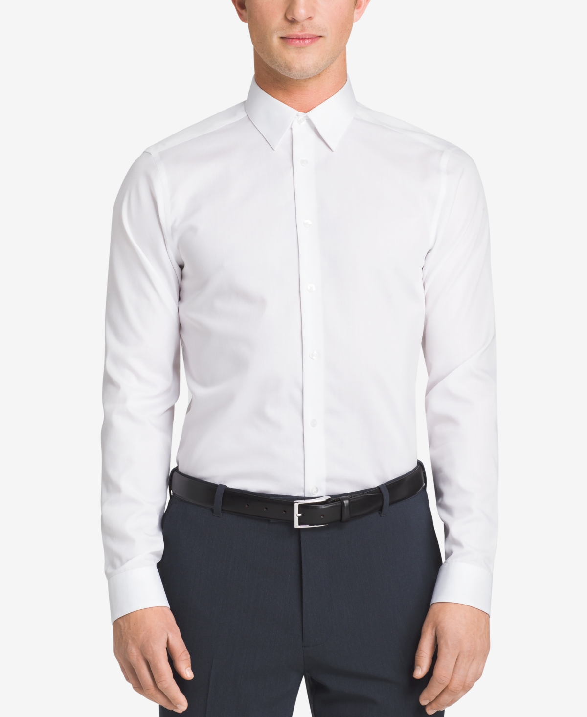 Click here for Calvin Klein Steel Mens Slim-Fit Non-Iron Herringb... prices