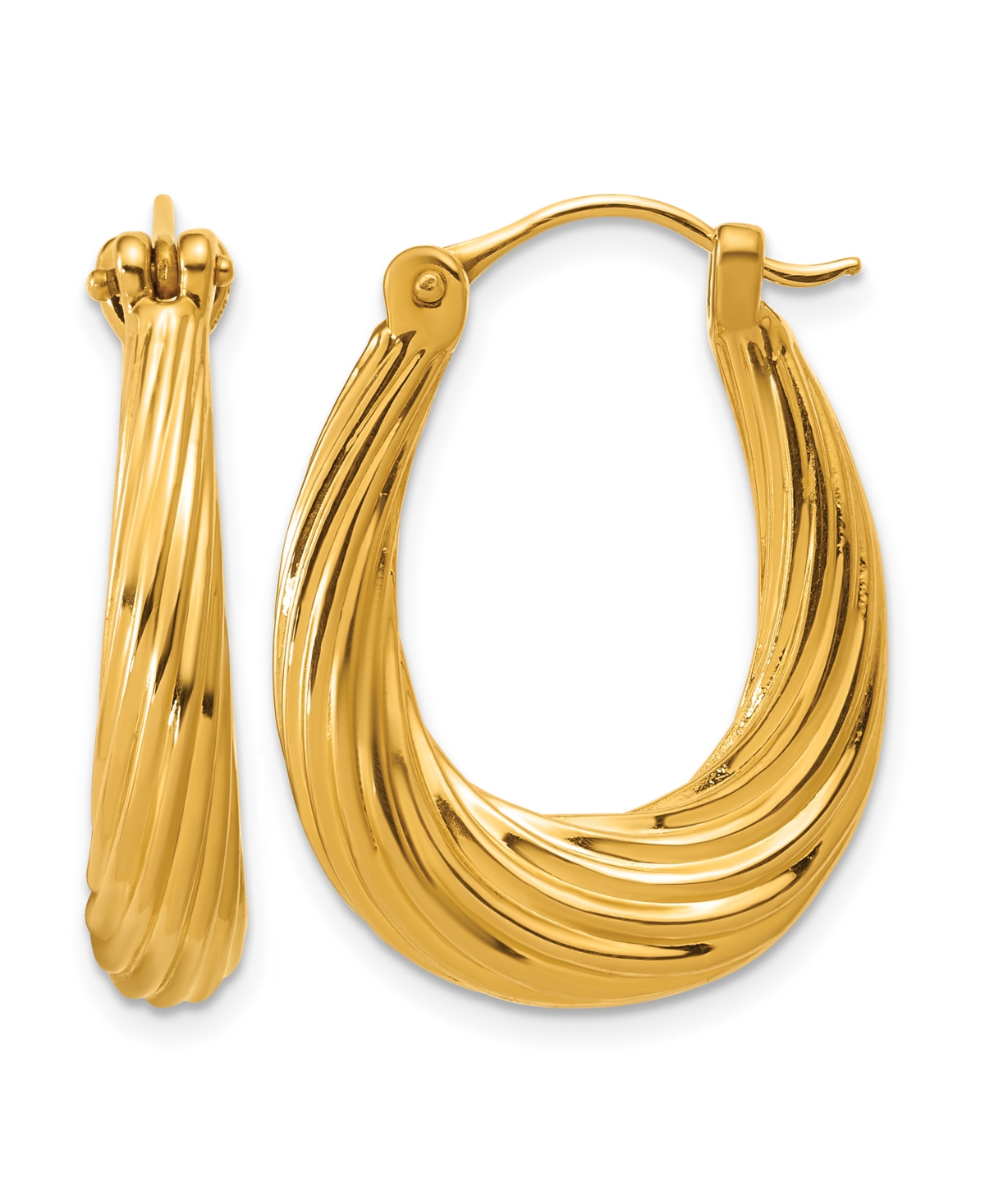 Click here for Macys Twisted Hoop Earrings in 24K Yellow Gold - Y... prices