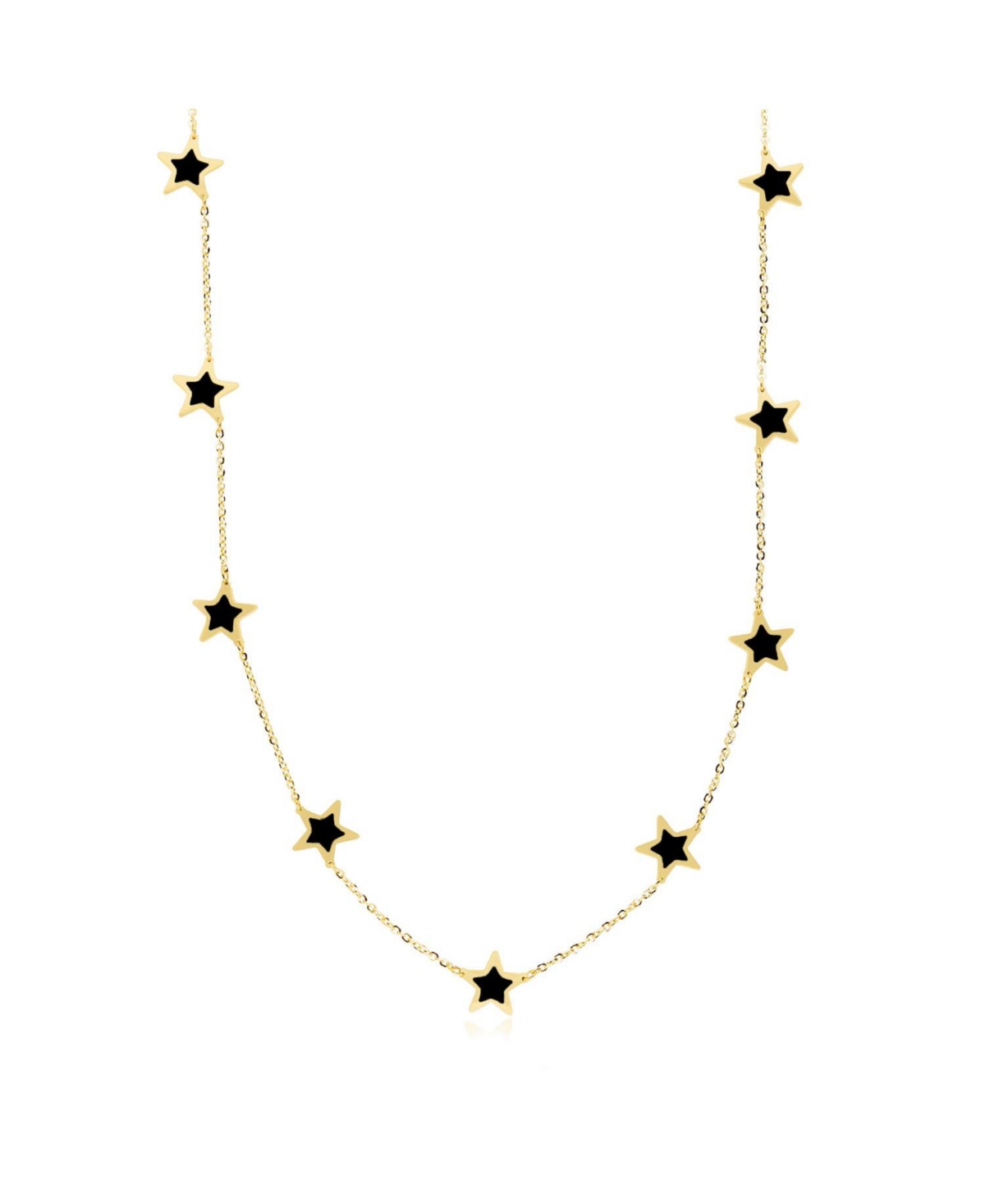 Click here for The Lovery Onyx Star Station Necklace 14K Gold - O... prices