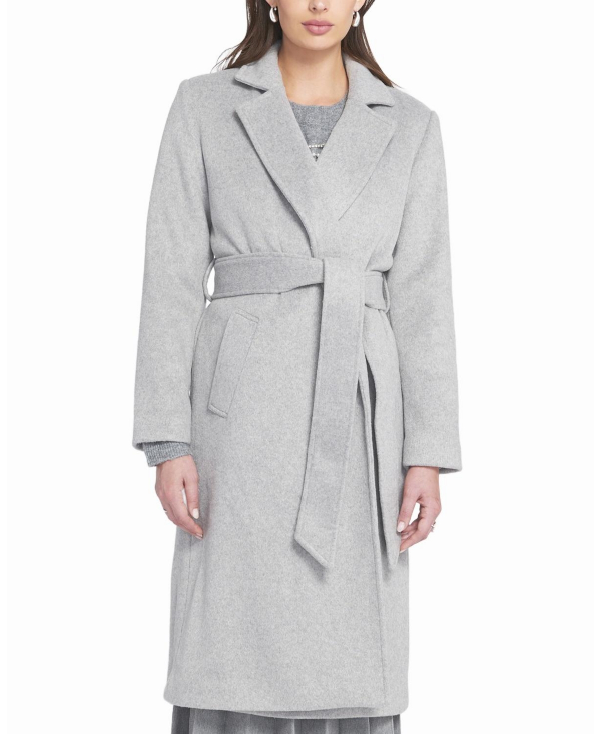 Click here for Elle Collection Womens Melton Wrap Coat Belted/Wra... prices