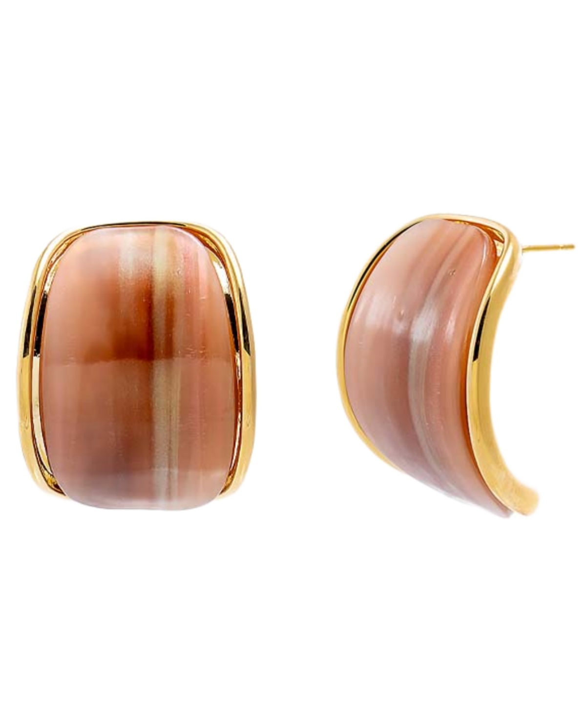 Click here for by Adina Eden Colored Curved Stone Bezel Stud Earr... prices