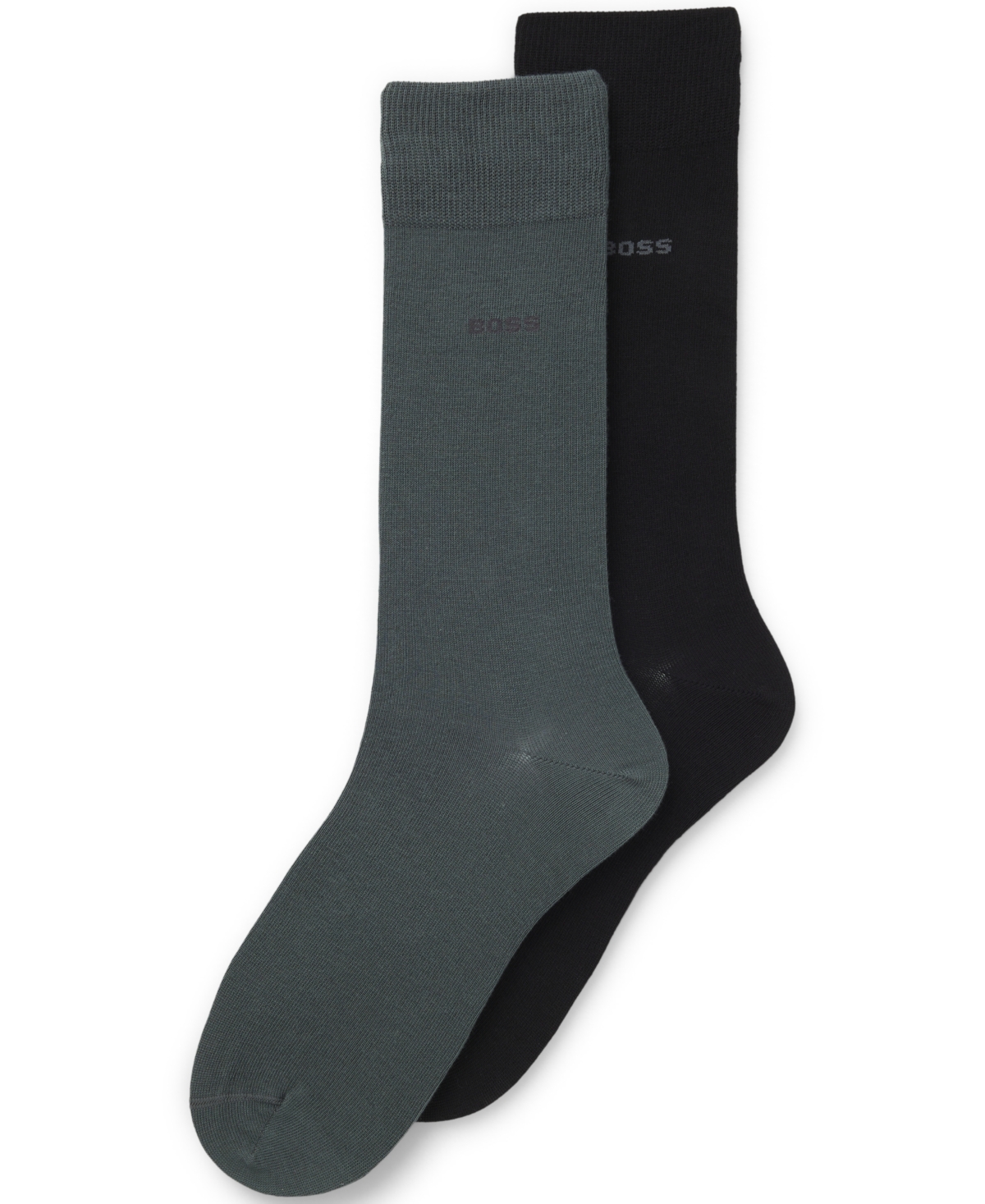 Click here for Hugo Boss Mens Solid Crew Length Socks  2-Pack - B... prices