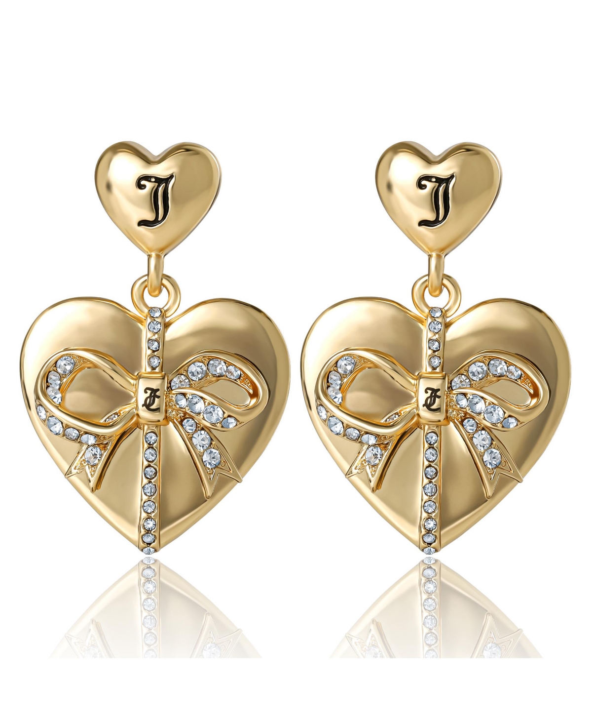Click here for Juicy Couture Quilted Double Heart Drop Earrings... prices