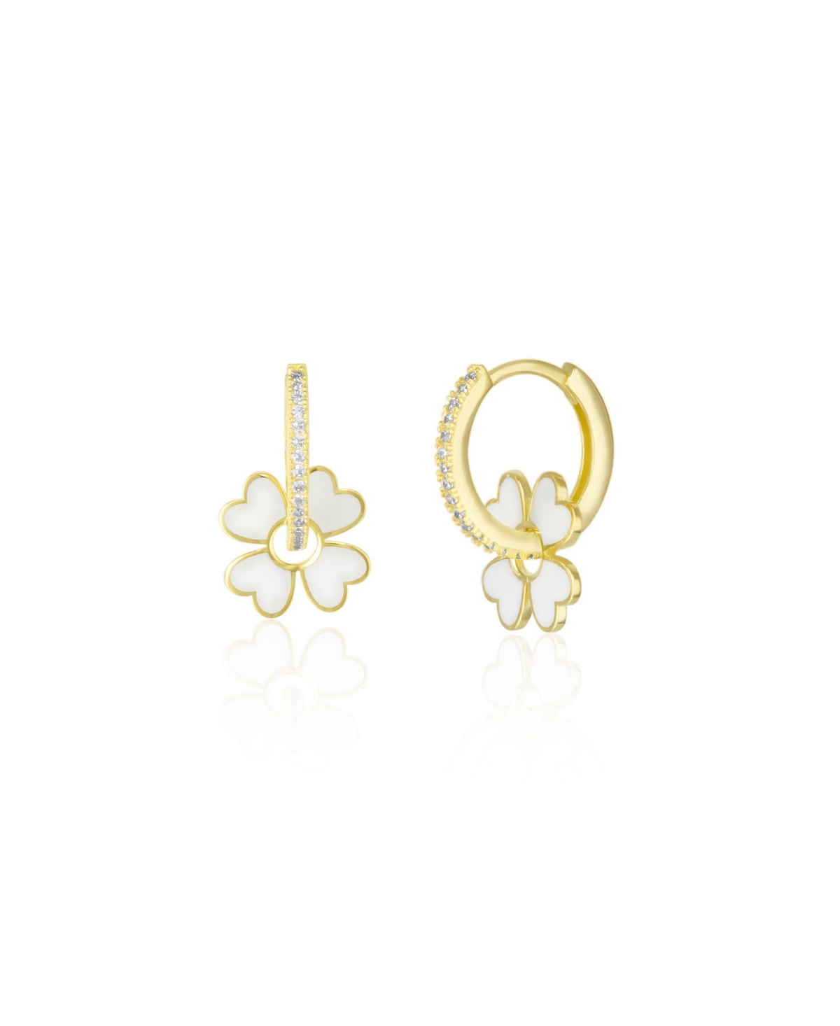 Click here for Spero London Sterling Silver Enamel Clover Earring... prices