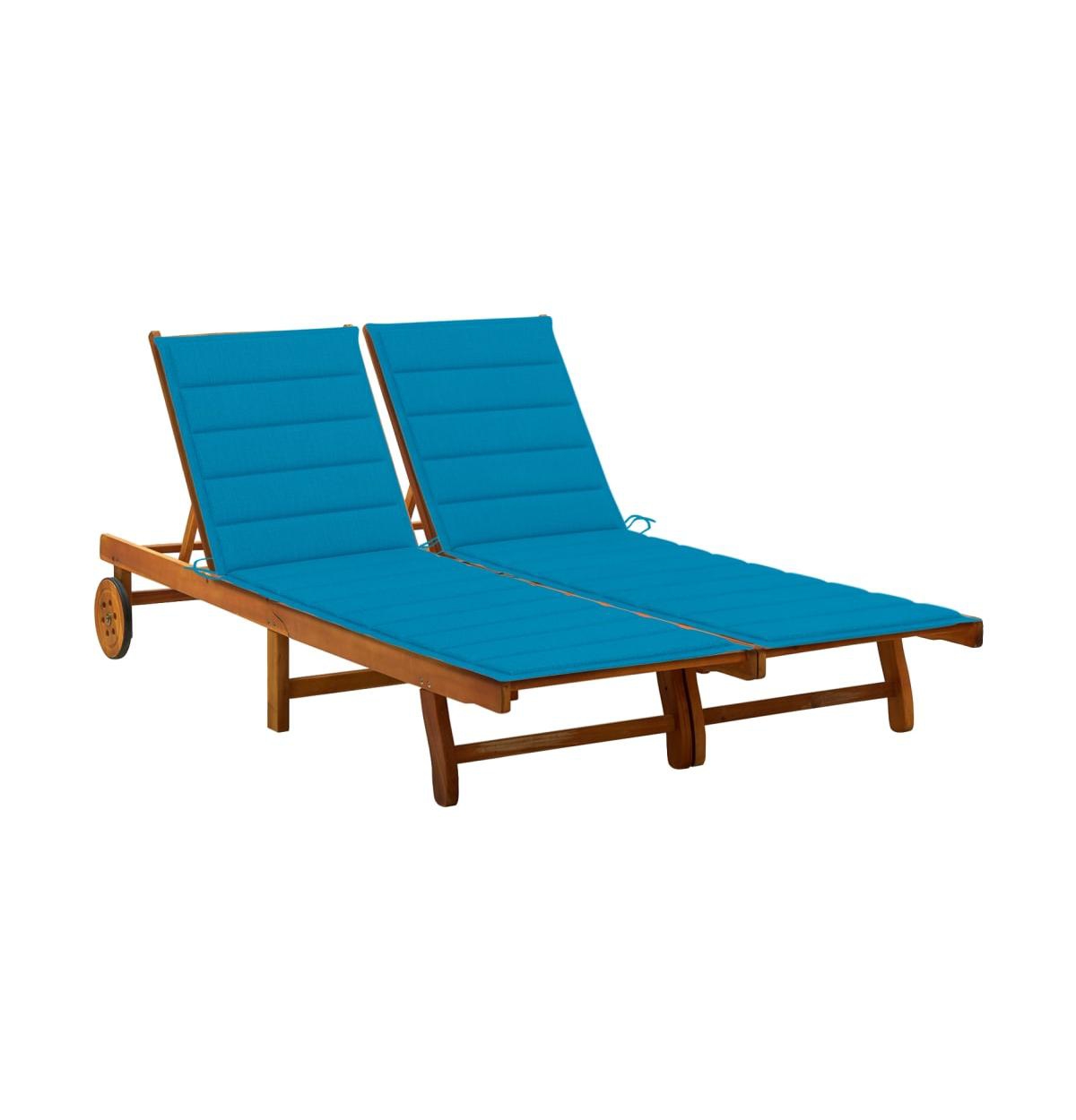 Click here for vidaXL 2-Person Solid Wood Acacia Cushioned Patio... prices