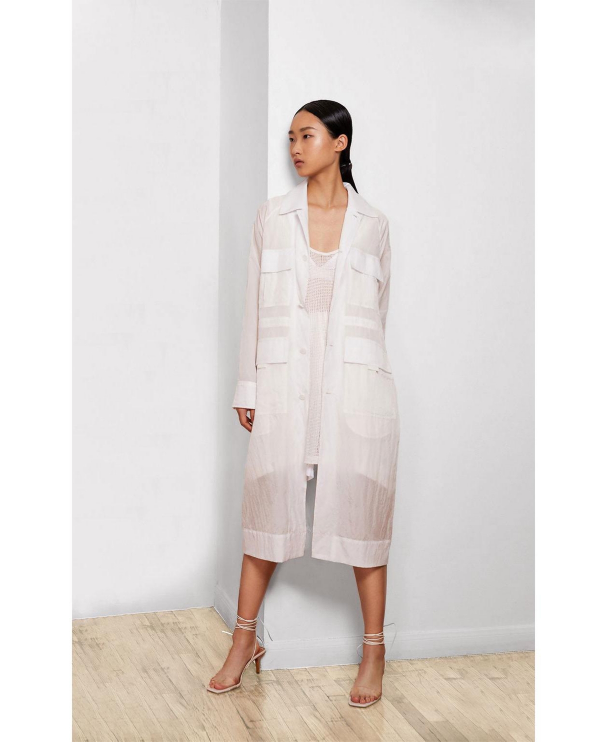 Click here for Caalo Womens 2 Length Utility Jacket. - White prices