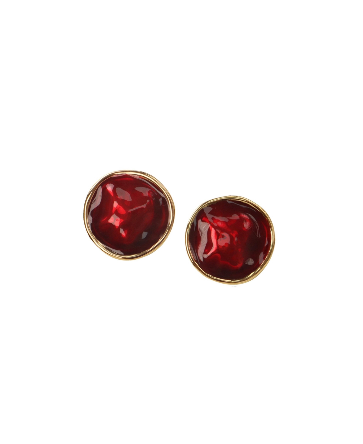 Click here for Retro Chic Enamel Ripple Earrings - Red  gold prices