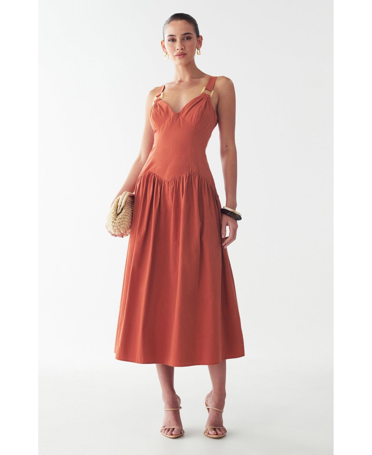 Click here for St Mrlo Womens Heather Dress - Rust prices