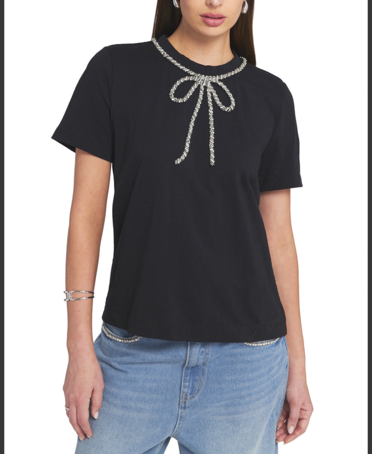Click here for Elle Collection Womens Embellished Bow Tee T-Shirt prices