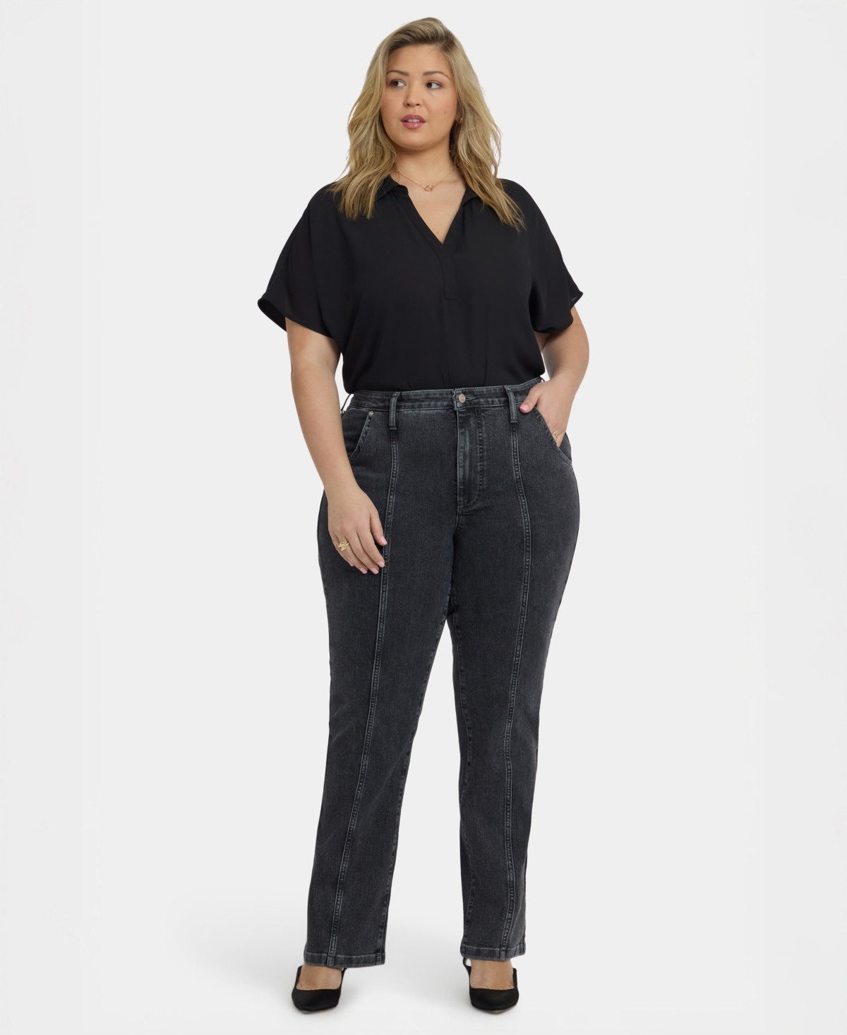 Click here for Nydj Plus Size Billie Mini Bootcut Seam Detail Jea... prices