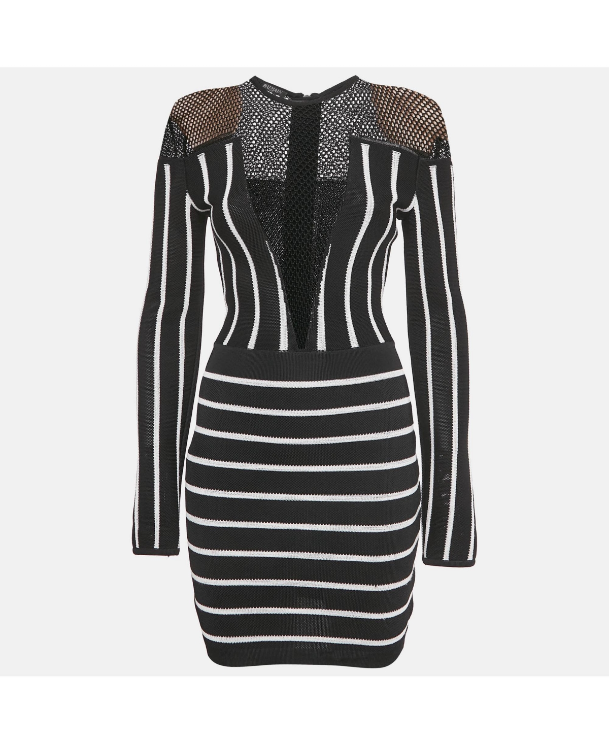 Click here for Pre-Owned Balmain Womens Black Striped Knit And Me... prices