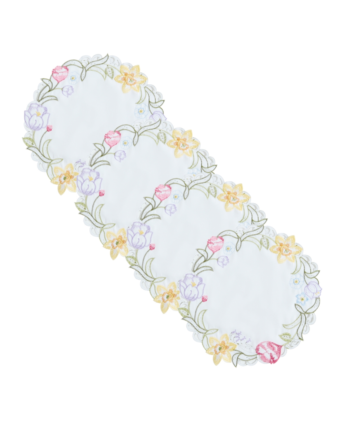 Click here for Elrene Embroidered Floral Cutwork Round Placemats... prices