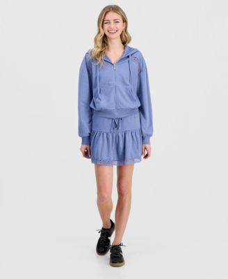 Click here for Madden Girl Juniors Crochet Hoodie Mini Skirt prices