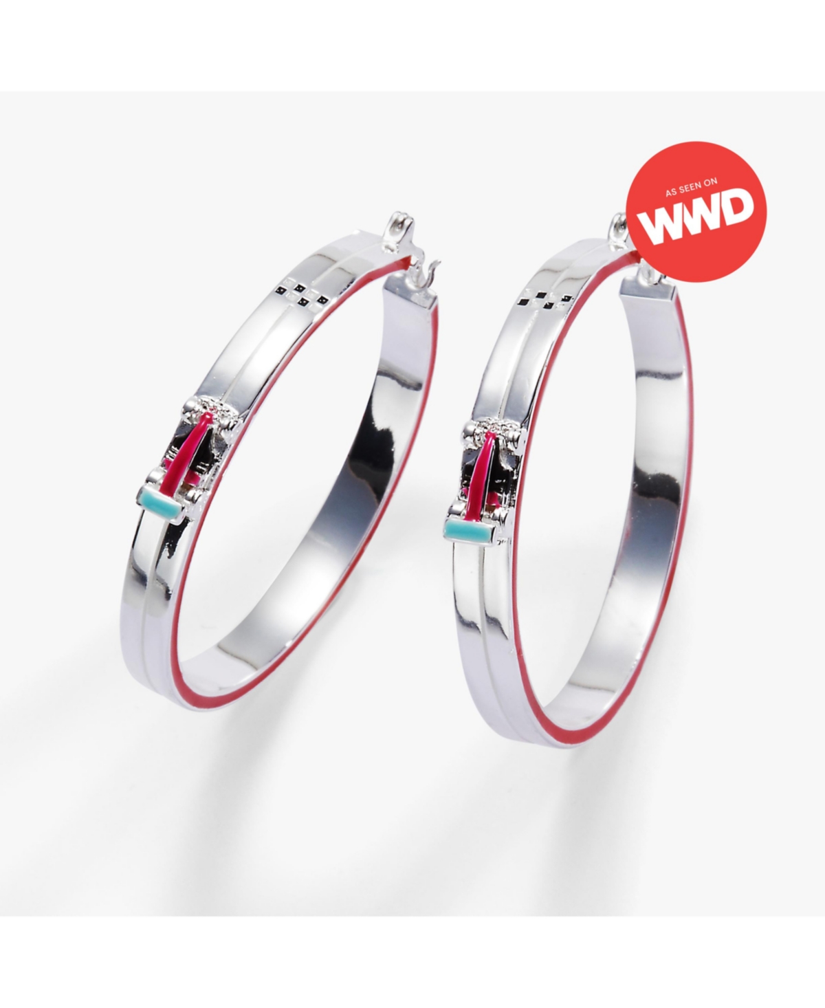 Click here for Hot Wheels Racecar Hoop Earrings - Silver prices