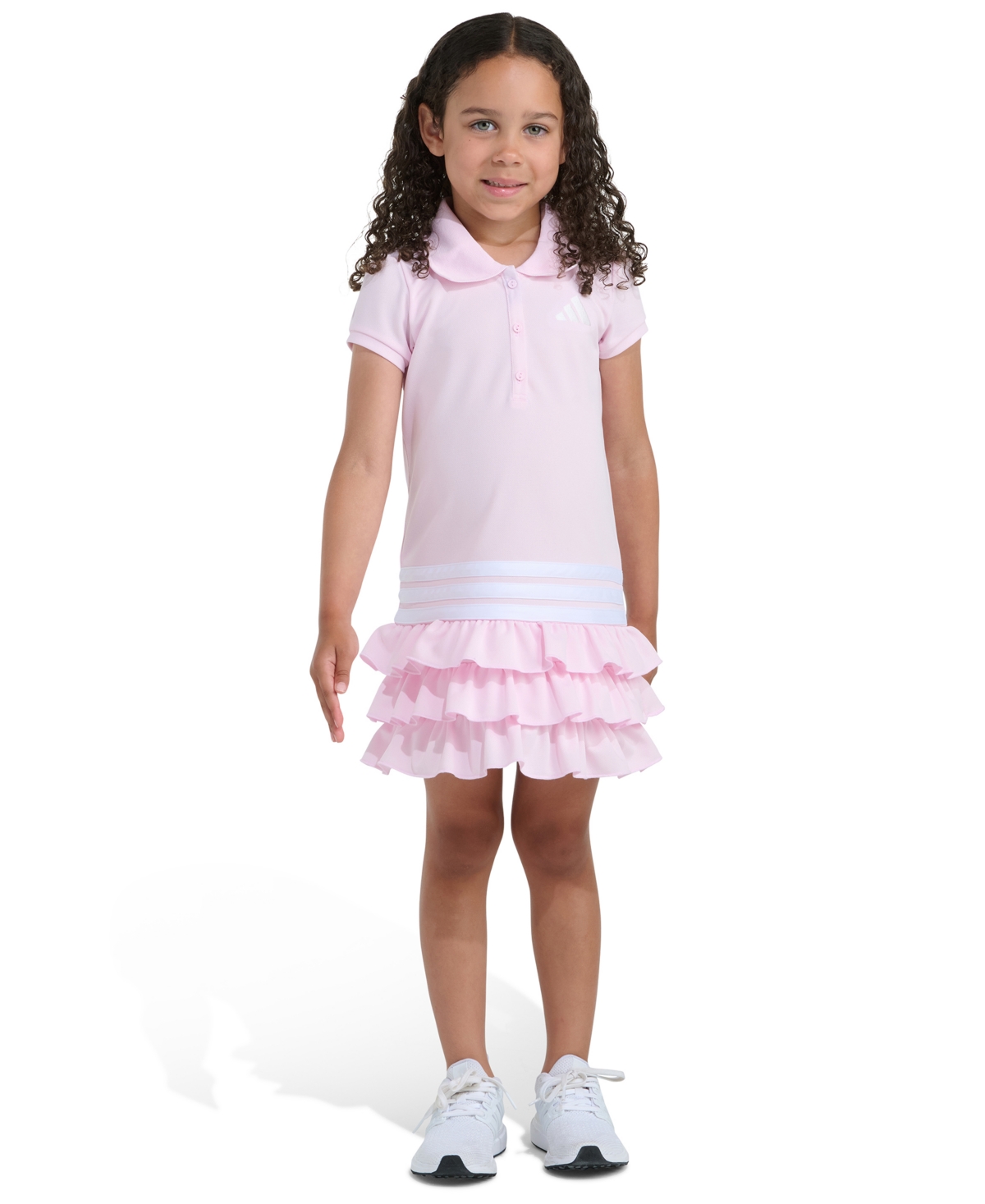Click here for adidas Girls 2T-6X Ribbed Polo Collar Dress - Clea... prices