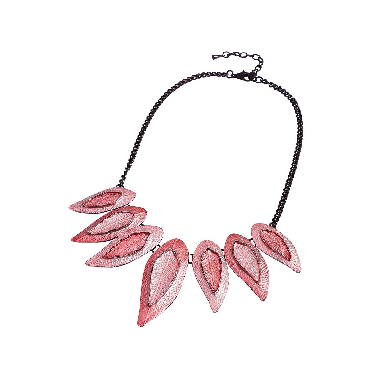 Click here for Dented Leaf Necklace - Pink prices