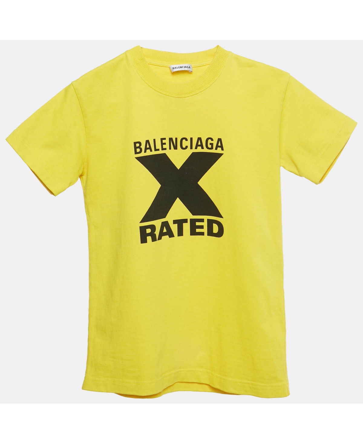 Click here for Pre-Owned Balenciaga Mens Yellow Logo Print Cotton... prices