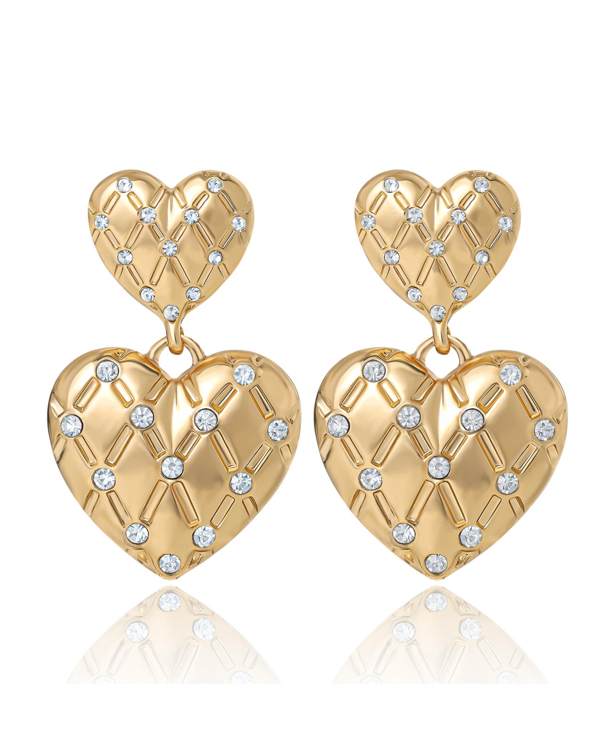 Click here for Juicy Couture Double Heart Drop Earrings - Gold to... prices