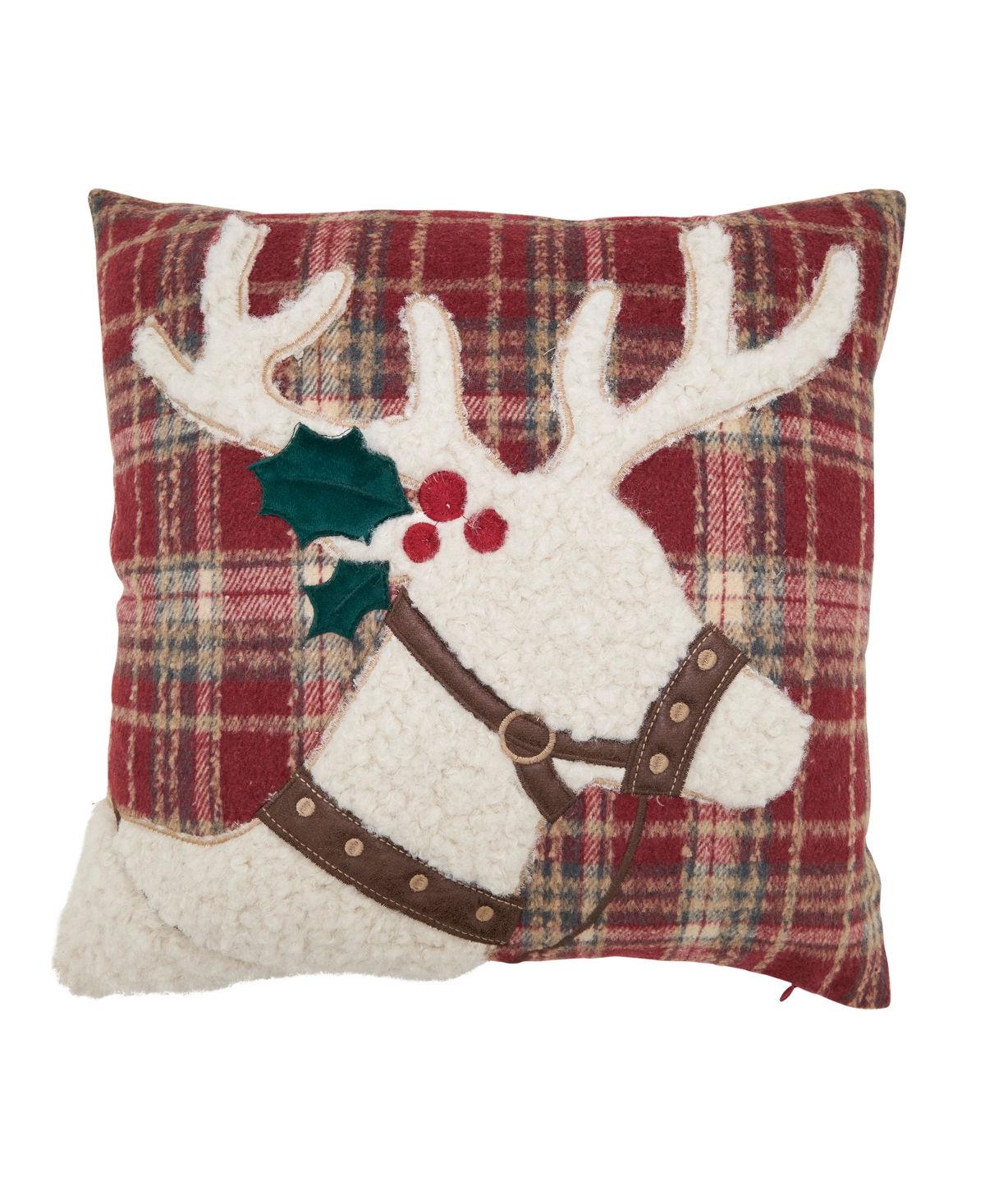 Click here for Saro Lifestyle Plaid Reindeer Down Filled Decorati... prices