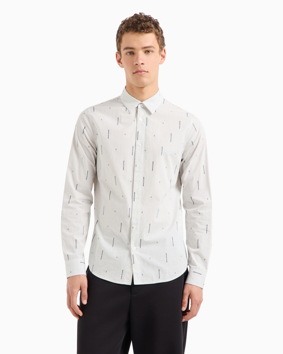 Click here for A|X Armani Exchange Mens Slim Fit Long Sleeve Butt... prices