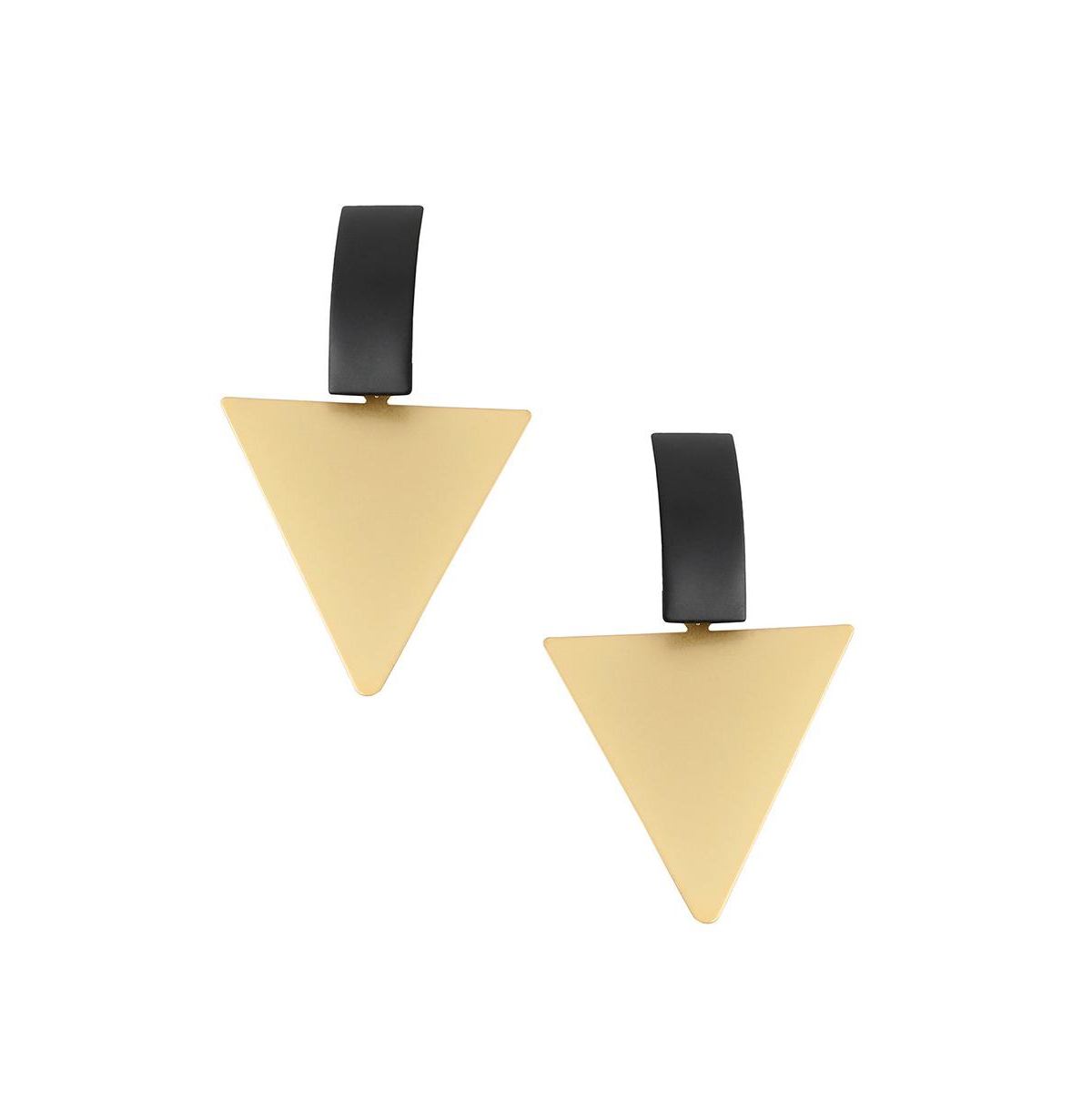 Click here for Sohi Womens Black Triangle Drop Earrings - Black prices