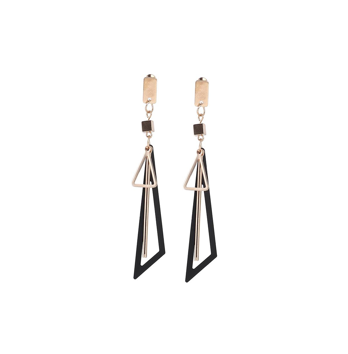 Click here for Sohi Womens The Geometrique Drop Earrings - Black prices