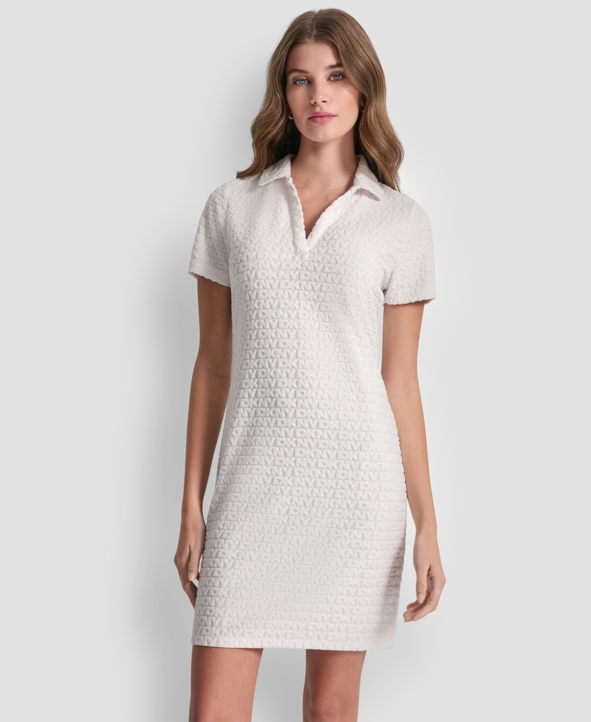 Click here for Dkny Jeans Womens Collared Neck Mini Dress - Ivory prices