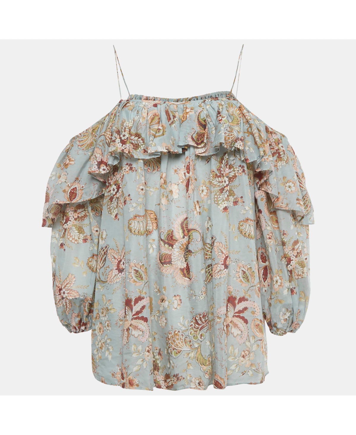 Click here for Pre-Owned Zimmermann Womens Blue Floral Print Cott... prices