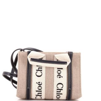 Pre-Owned Chloe Mini Woody Convertible Tote Canvas with Leather - Macy's