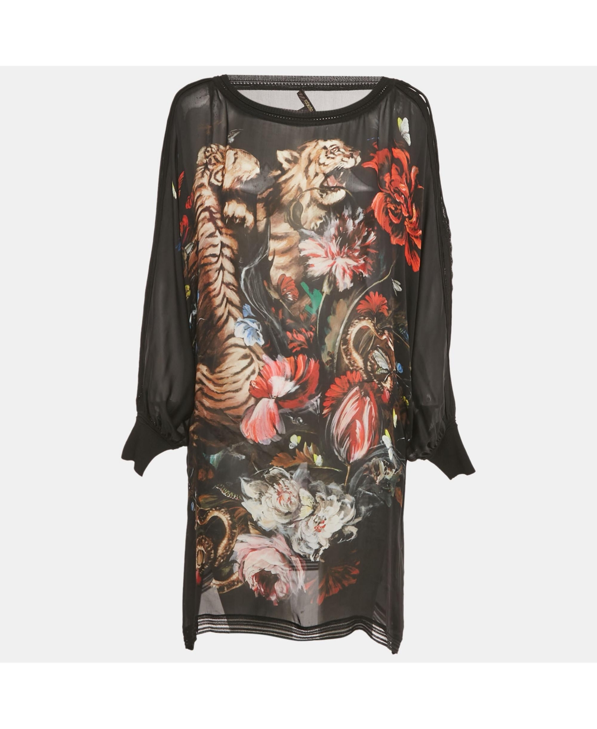 Click here for Pre-Owned Roberto Cavalli Womens Black Floral Prin... prices