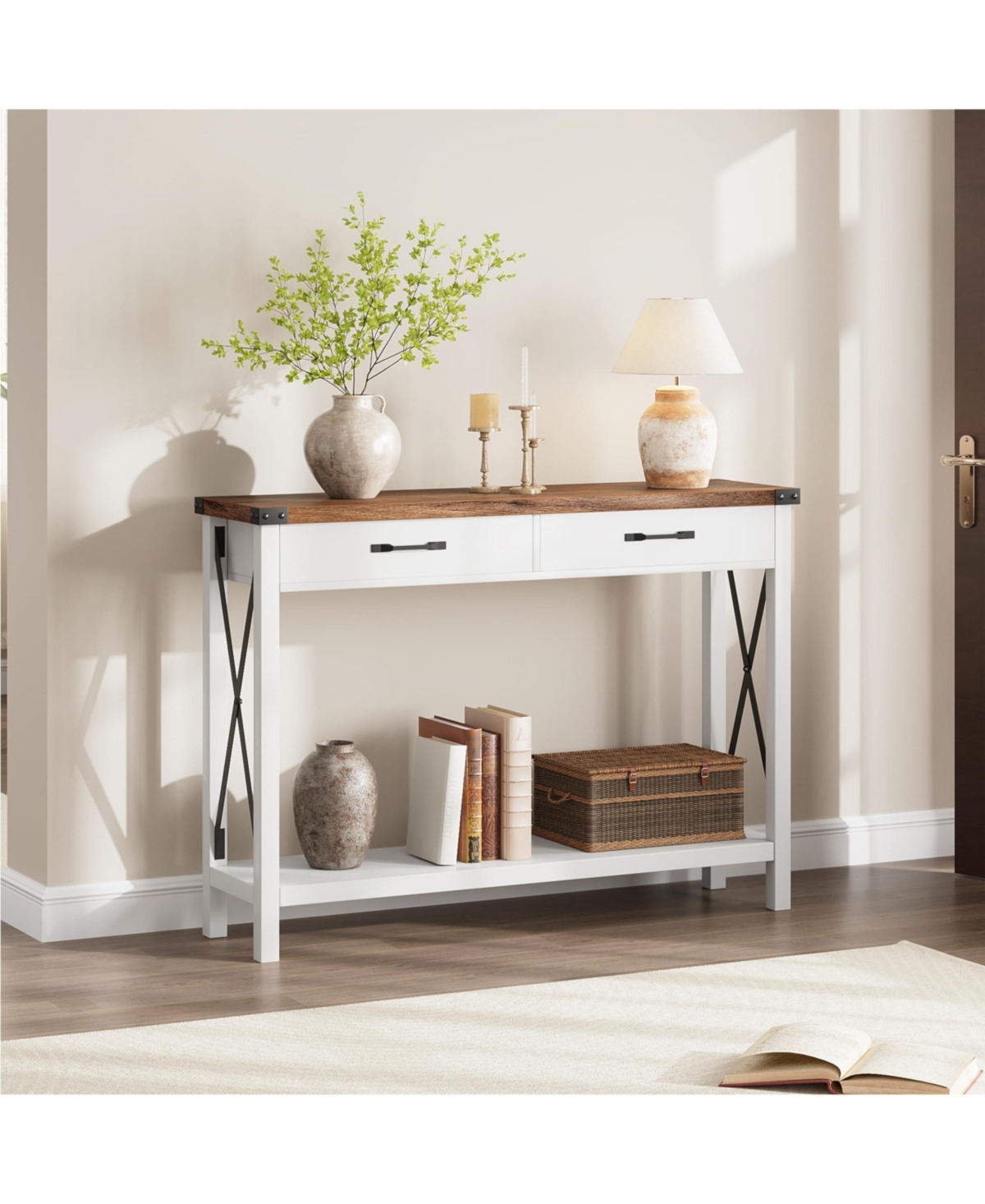 Click here for Gaomon Console Table with 2 Drawers  Farmhouse Sof... prices