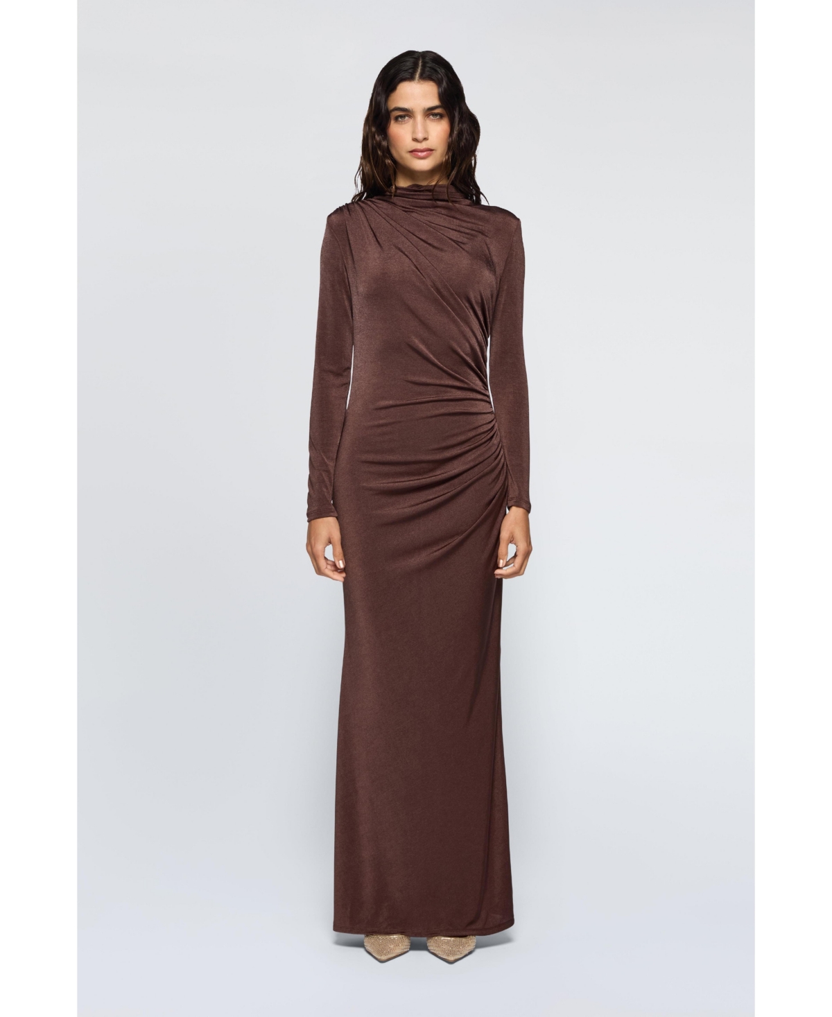 Click here for Daska Womens Lily Jersey Dress - Brown print prices