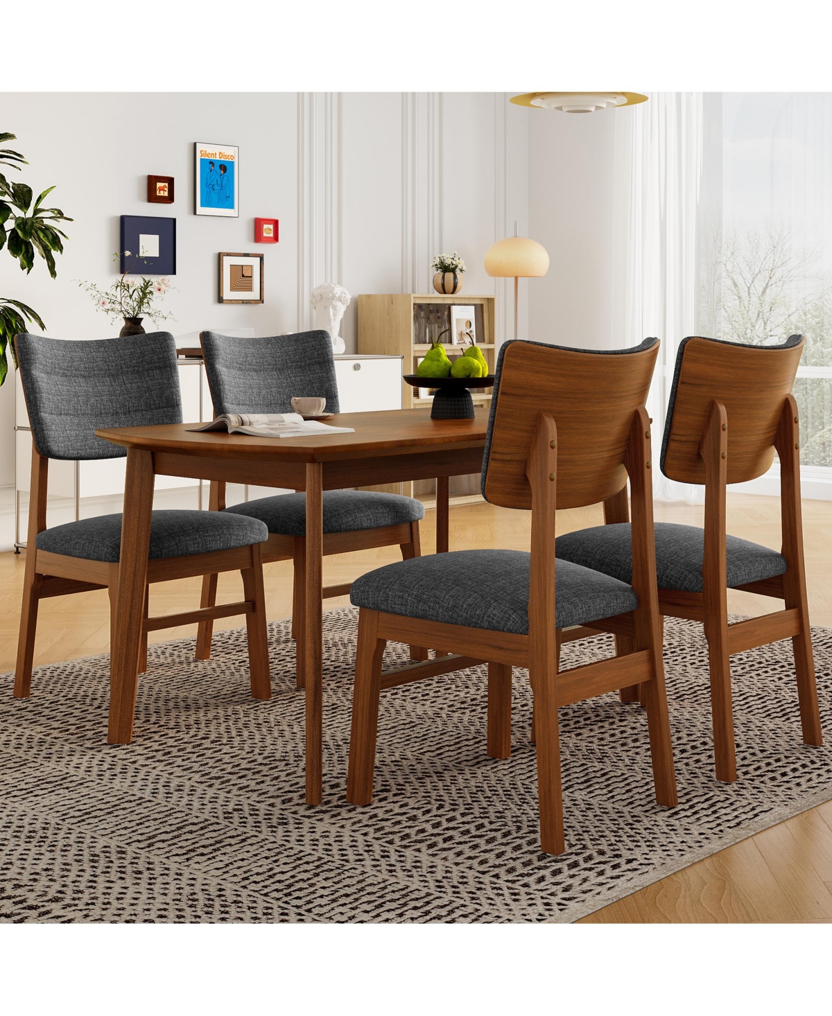 Click here for sumyeg Farmhouse Dining Set for 4 with Wood Table... prices