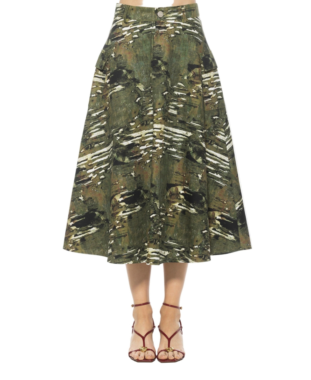 Click here for Alexia Admor Womens Avery Cargo Midi Skirt with Be... prices