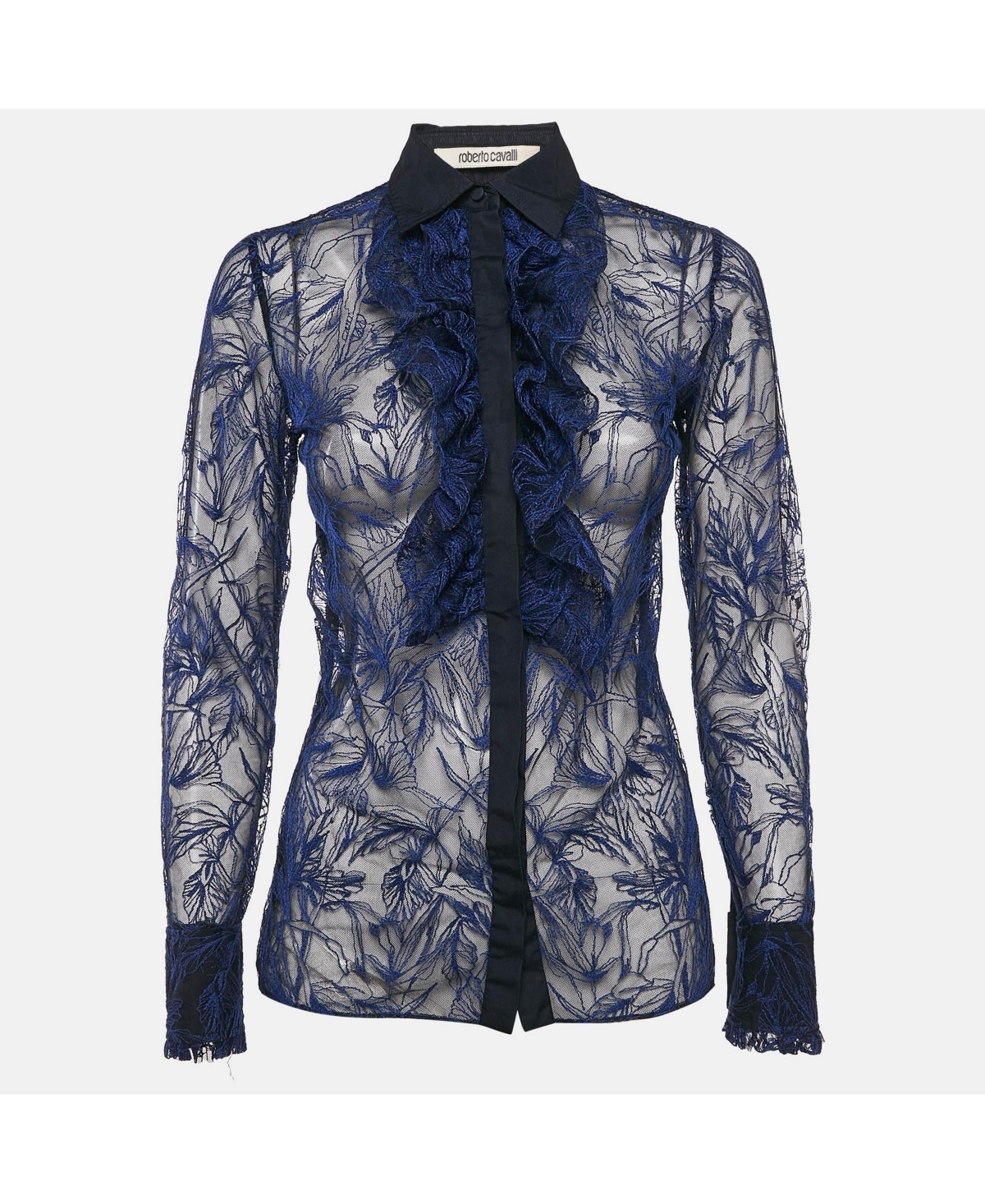 Click here for Pre-Owned Roberto Cavalli Womens Blue Embroidered... prices